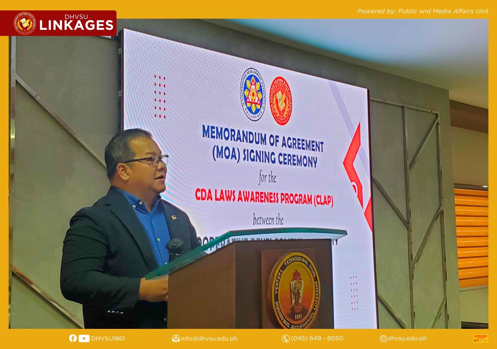 DHVSU-SOL inks MOA with CDA for CLAP